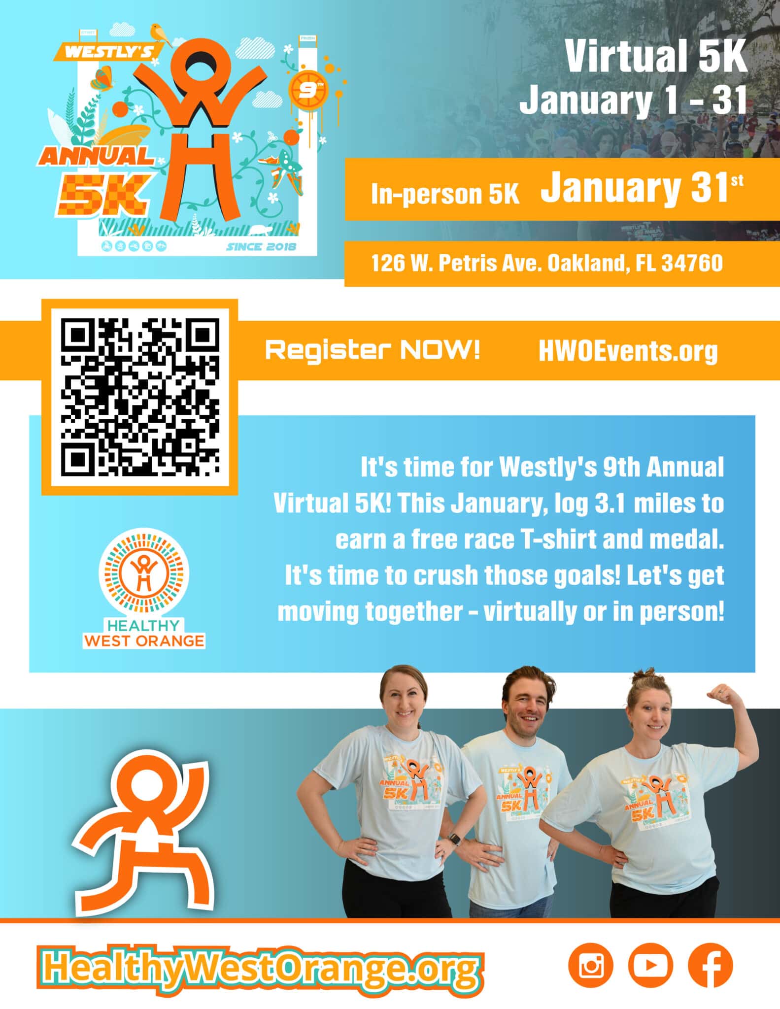 Westly's 9th Annual 5K In-Person Walk/Run | Healthy West Orange